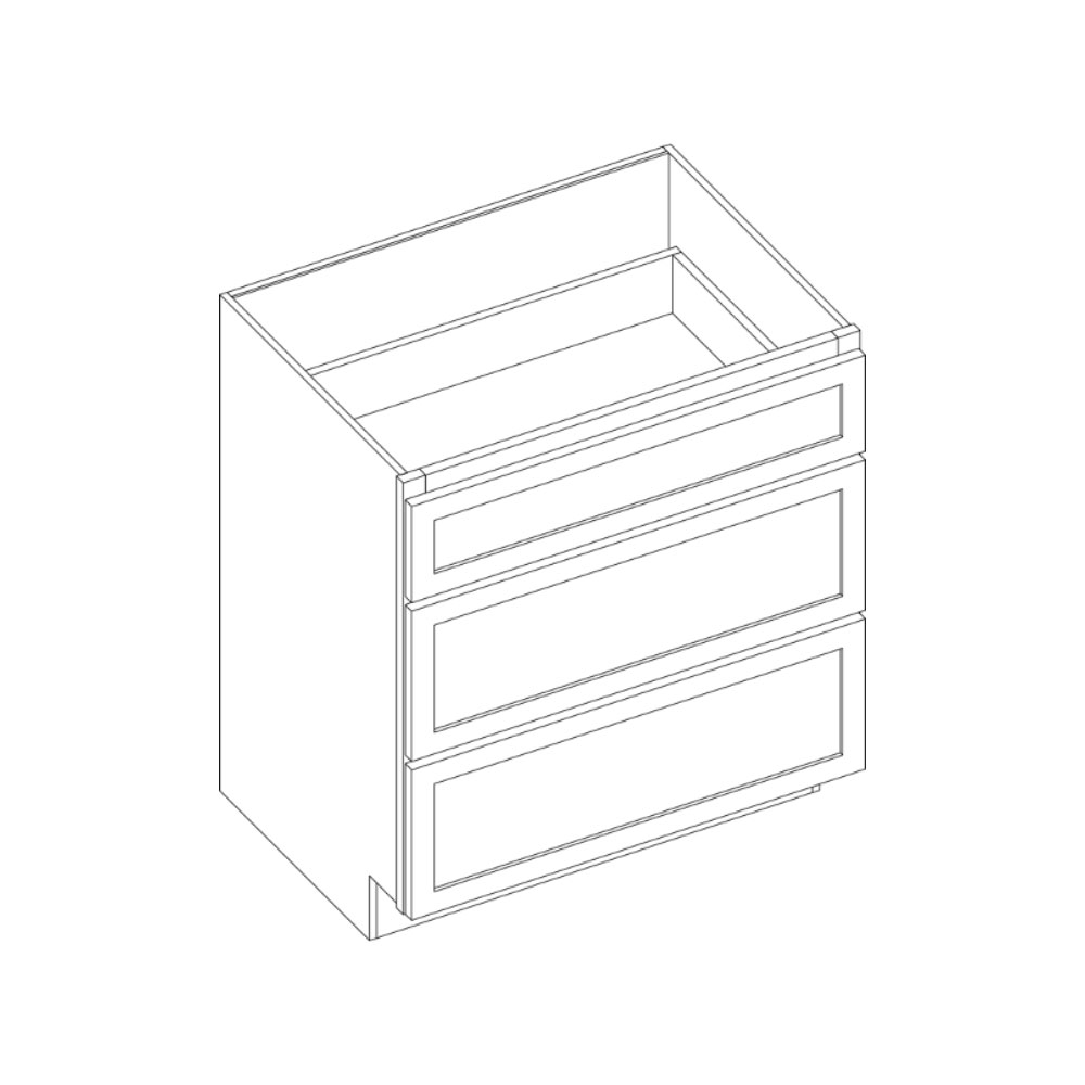 3 DRAWER BASE CABINET – Deluxe Wood