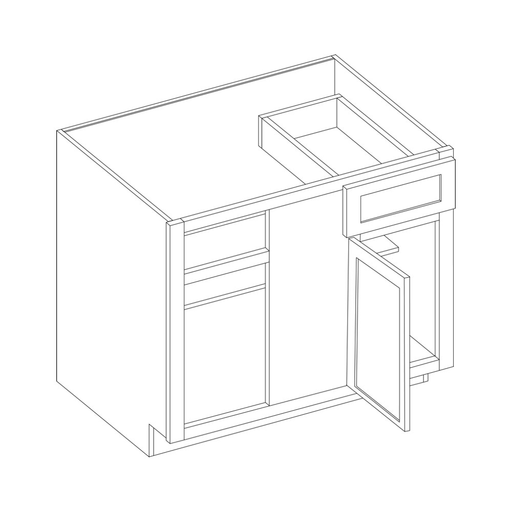 BLIND CORNER BASE WITH DRAWER – Deluxe Wood
